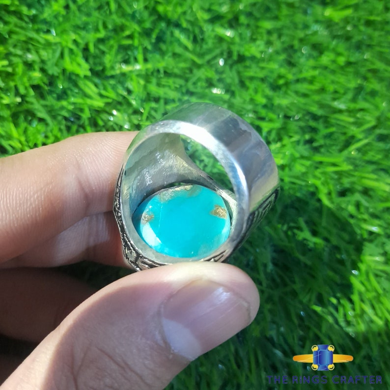 Natural Nishapuri Feroza Green Turquoise Stone Ring Real Feroza Without ...