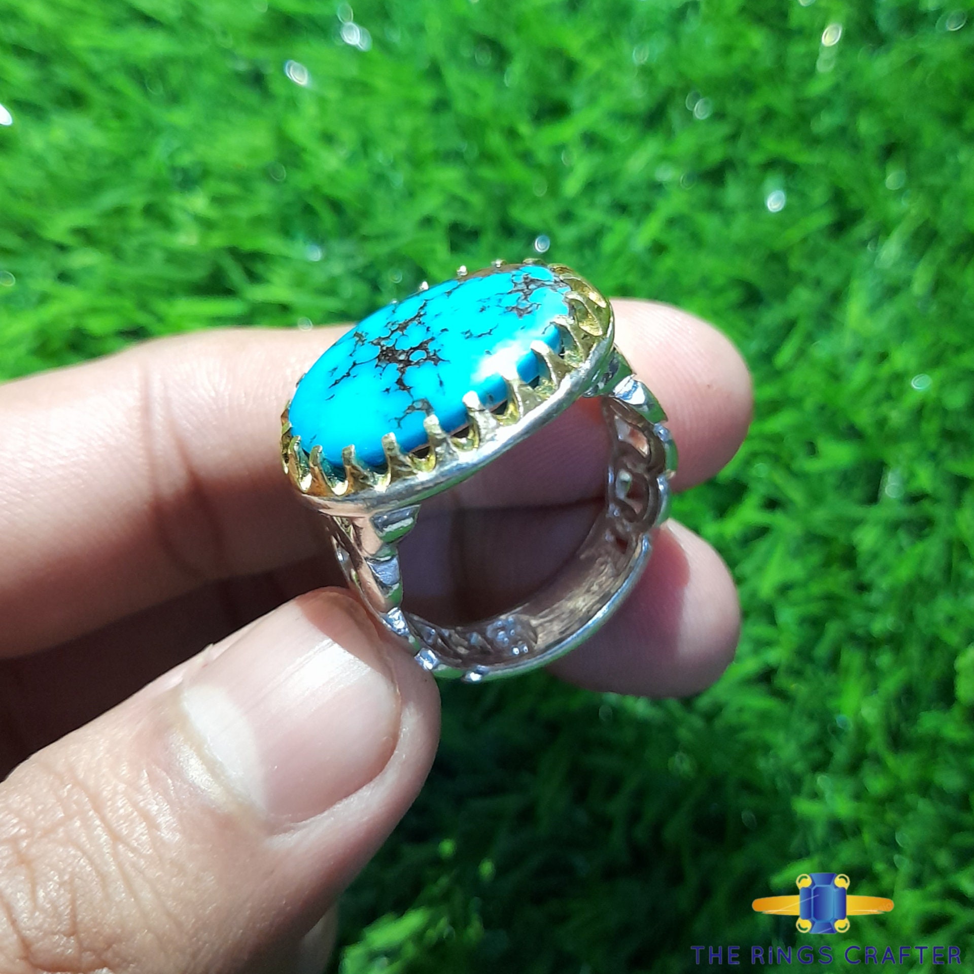 Natural Shajri Nishapuri Feroza Ring High Quality Turquoise Stone Ring ...