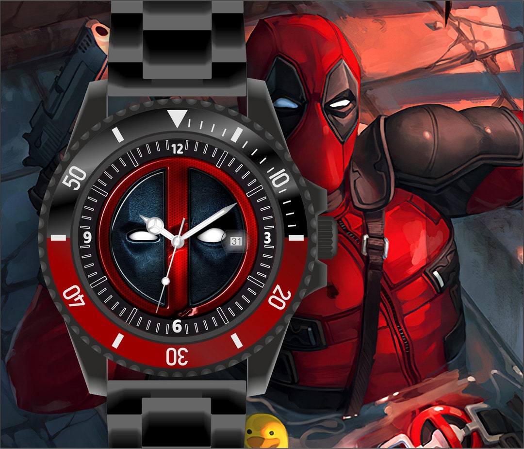 Dead-pool Watch, Ø40mm Wristwatch Made in Germany, Metal Case Stainless ...