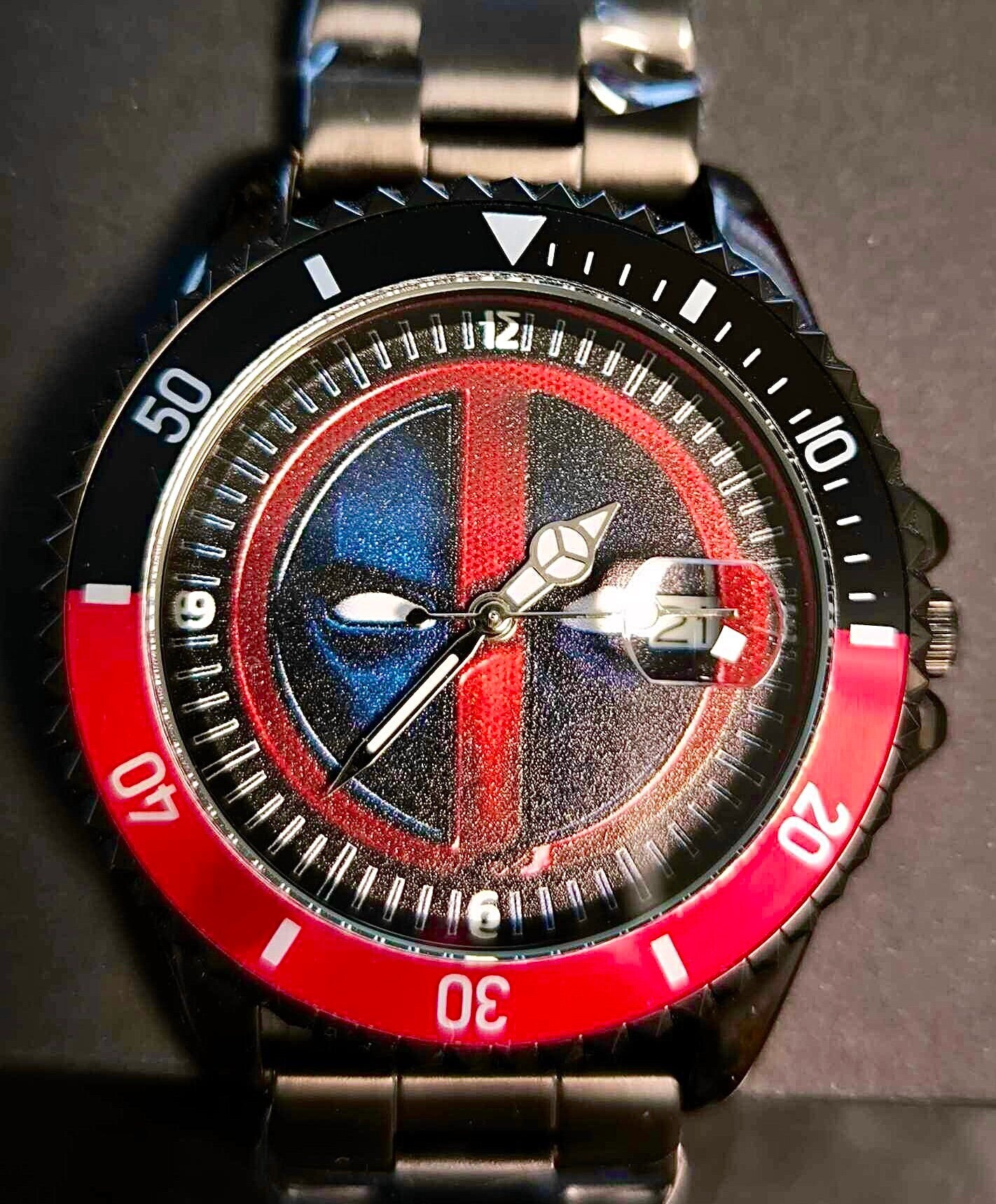 Dead-pool Watch, Ø40mm Wristwatch Made in Germany, Metal Case Stainless ...