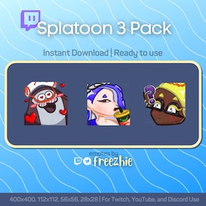 Splatoon 3 Emote Pack | 3 Twitch Emotes | Love Emote | Sip Emote ...