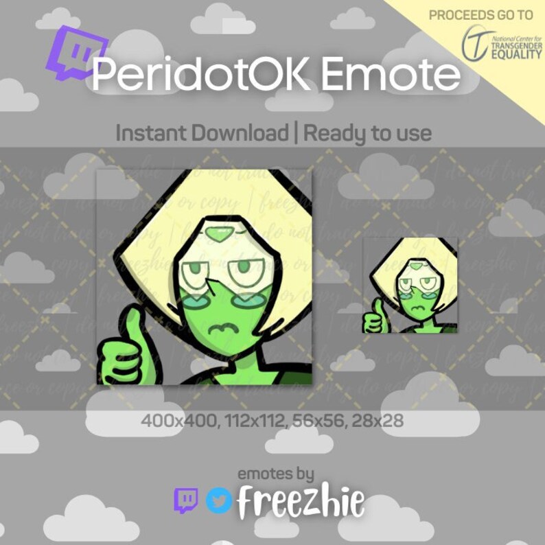 Steven Universe Emote for Twitch OK Emote Peridotok | Etsy
