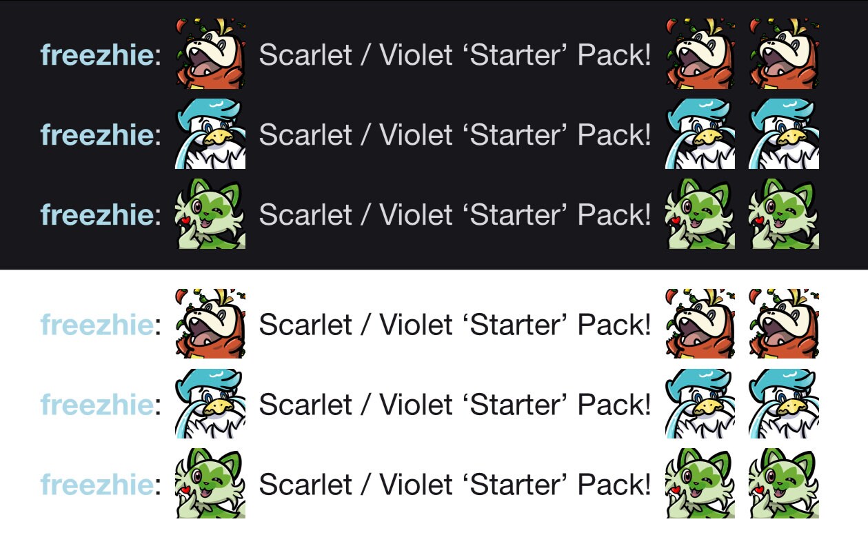 Pokemon Scarlet Violet Emote Starter Pack | Twitch Emote | Discord ...