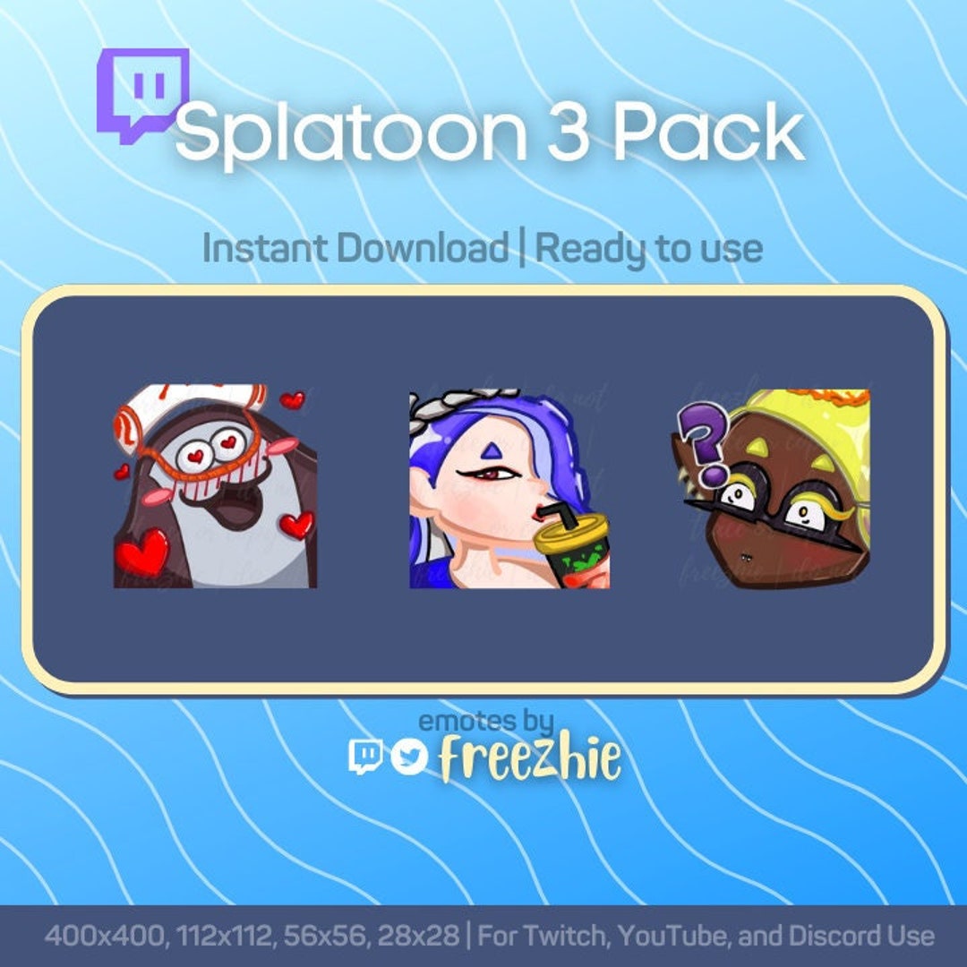 Splatoon 3 Emote Pack | 3 Twitch Emotes | Love Emote | Sip Emote ...