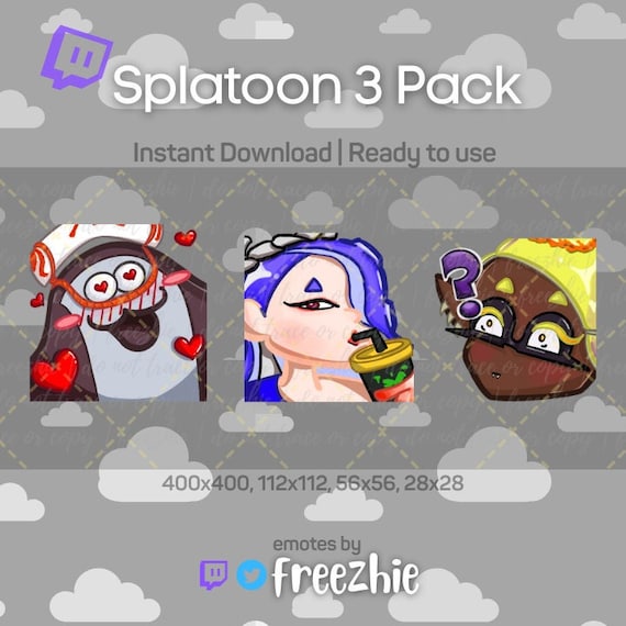 Splatoon 3 Emote Pack 3 Twitch Emotes Love Emote Sip - Etsy Australia