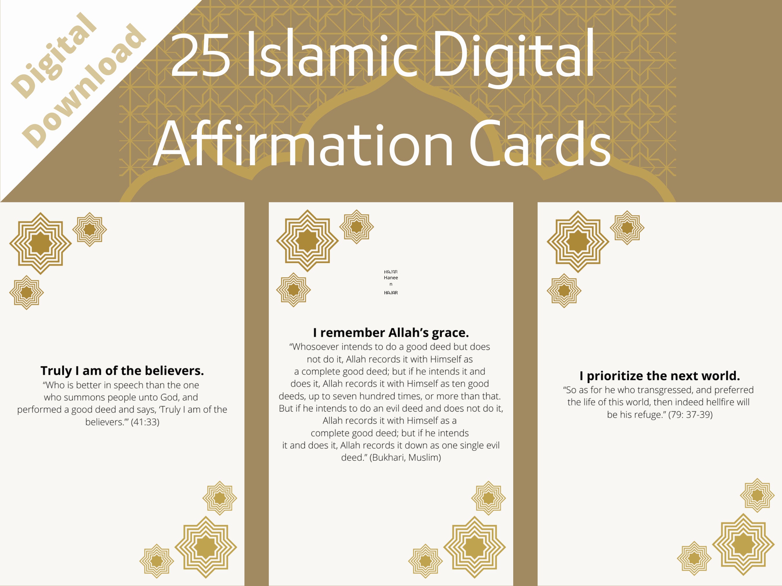 Muslim Affirmation Cards | Islamic Reminders | Islamic Gift | Islamic ...
