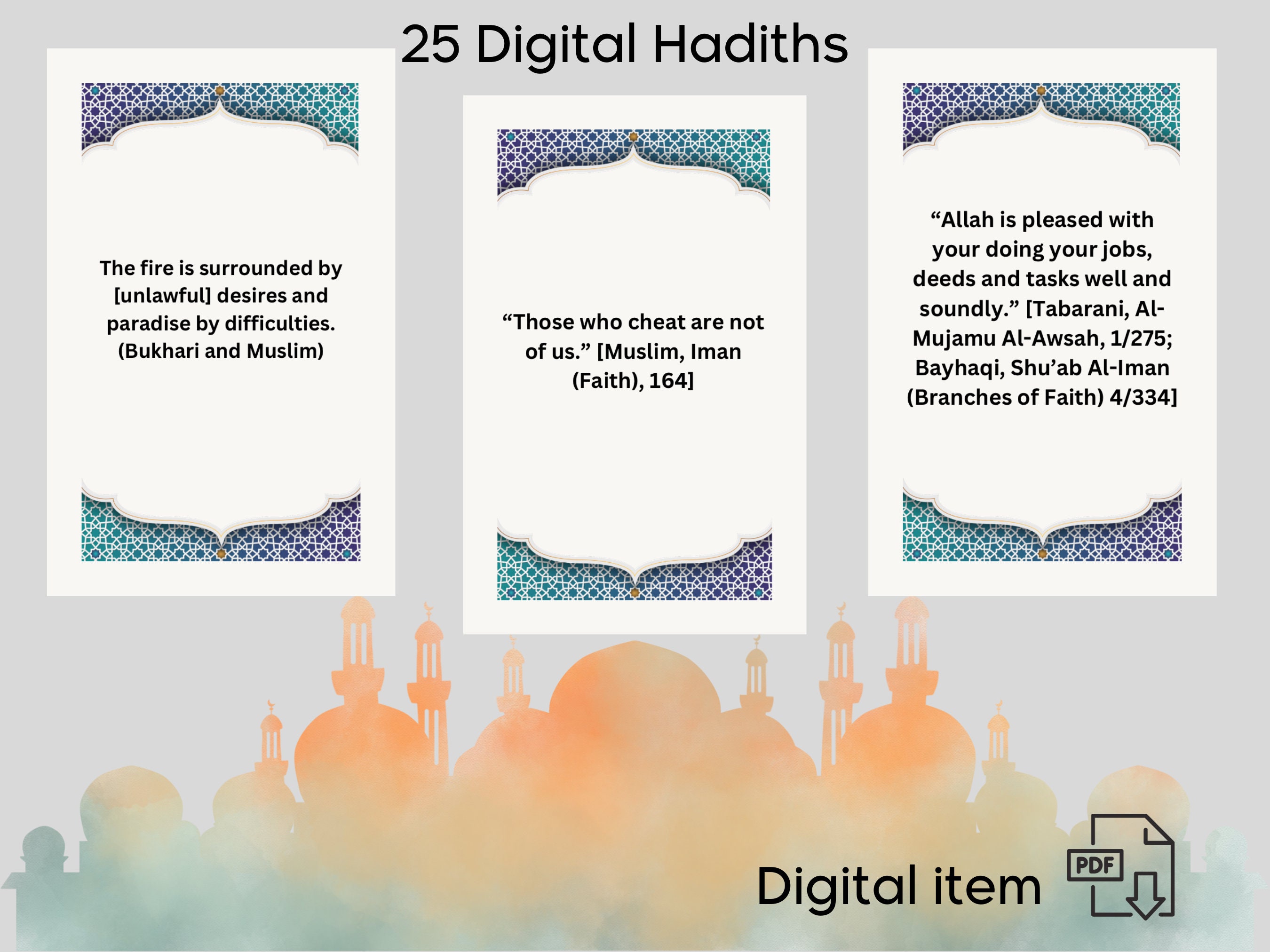 25 Islamic Digital Hadiths| Islamic Reminders | Islamic Gift | Islamic ...