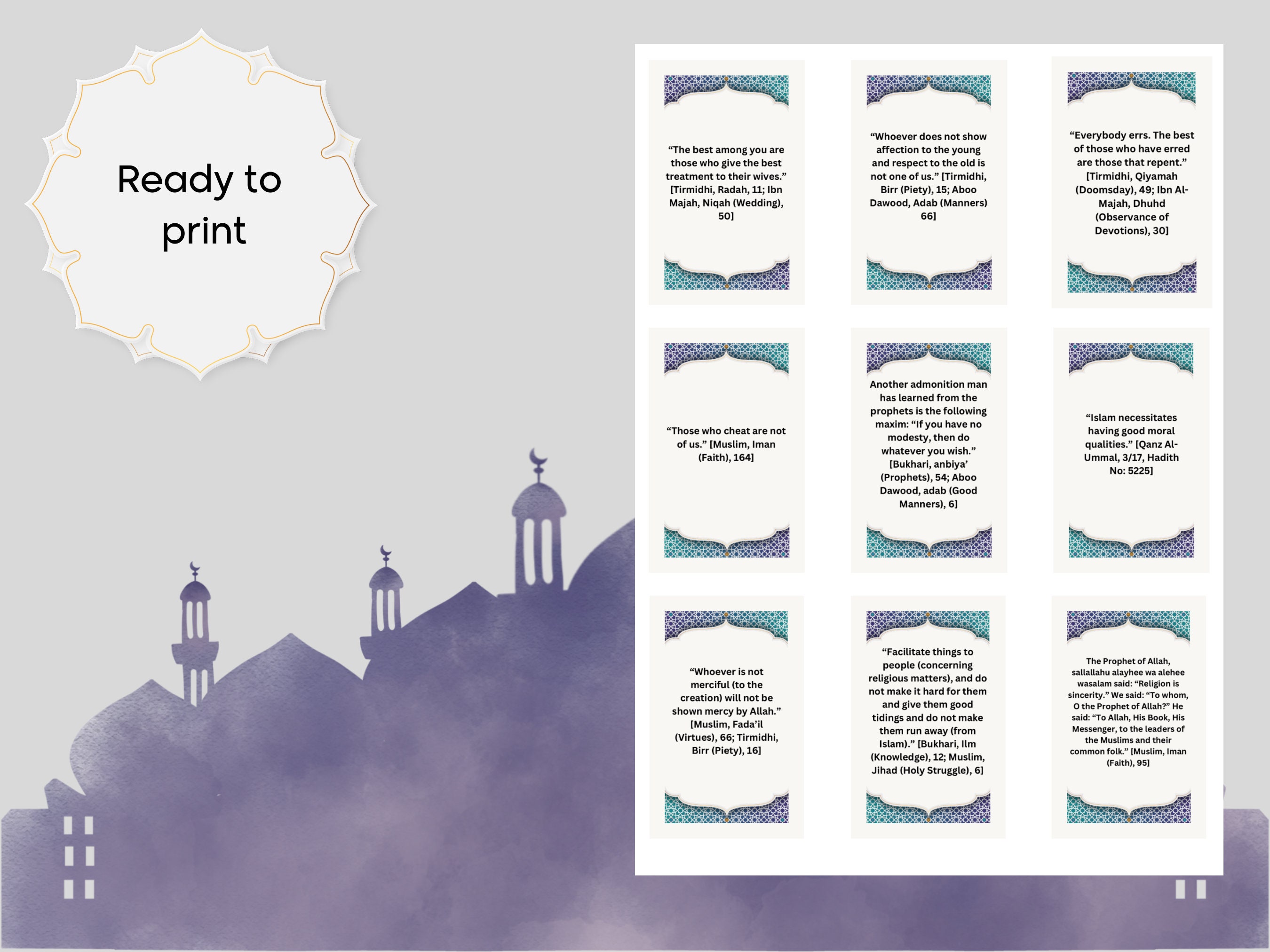 25 Islamic Digital Hadiths| Islamic Reminders | Islamic Gift | Islamic ...