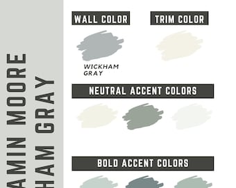 Wickham Gray by Benjamin Moore Interior Paint Color Palette, Interior ...