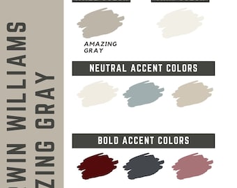 Sherwin Williams AMAZING GRAY Color Palette, Amazing Gray Whole House ...