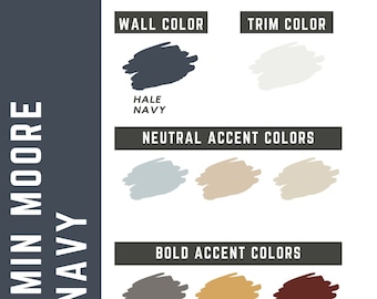 Hale Navy by Benjamin Moore Whole Home Color Palette - Interior Paint ...