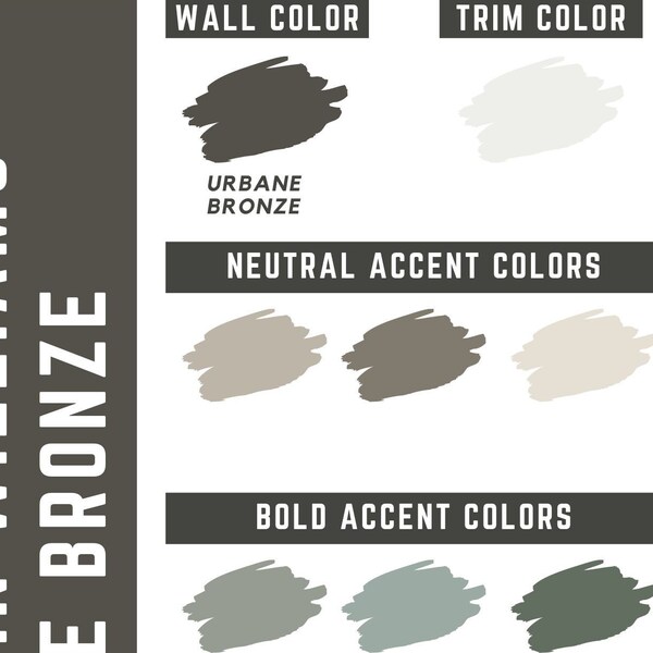 Urbane Bronze Sherwin Williams Whole Home Color Palette Interior Paint ...