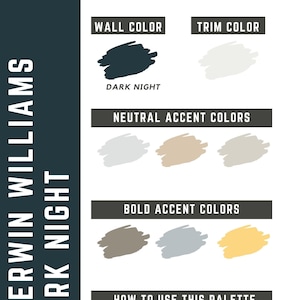 Dark Night Sherwin Williams Whole Home Color Palette - Interior Paint ...