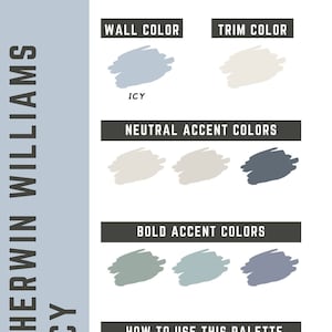 Icy Sherwin Williams Whole Home Color Palette - Interior Paint Palette ...