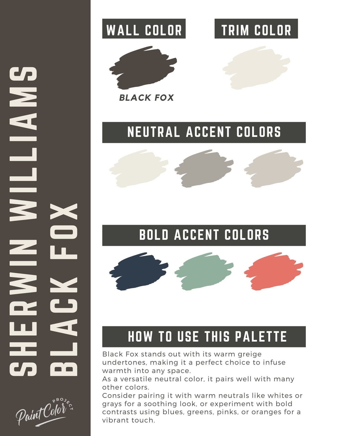 Black Fox Sherwin Williams Whole Home Color Palette - Interior Paint ...