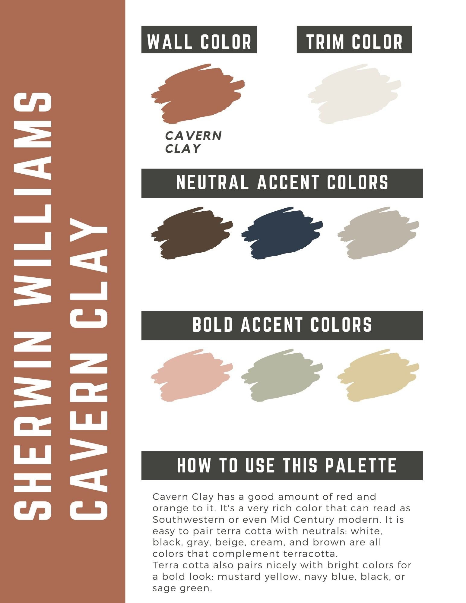 Cavern Clay Sherwin Williams Whole Home Color Palette - Interior Paint ...