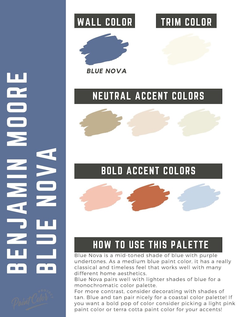Blue Nova Benjamin Moore Whole Home Color Palette - Interior Paint ...