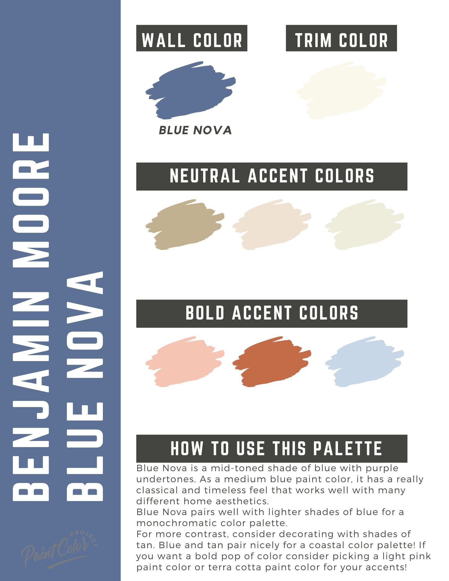 Blue Nova Benjamin Moore Whole Home Color Palette - Interior Paint ...