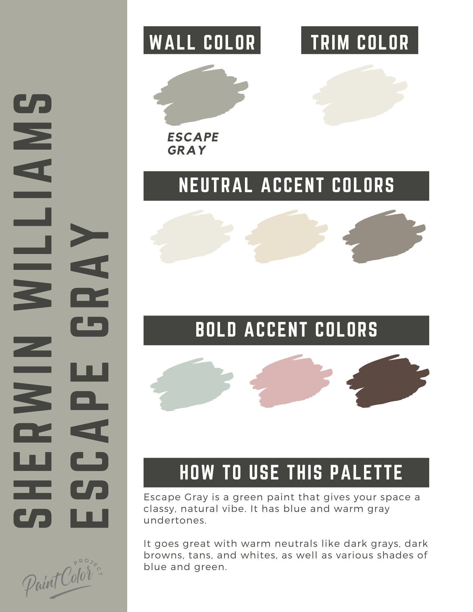 Escape Gray Sherwin Williams Whole Home Color Palette - Interior Paint ...