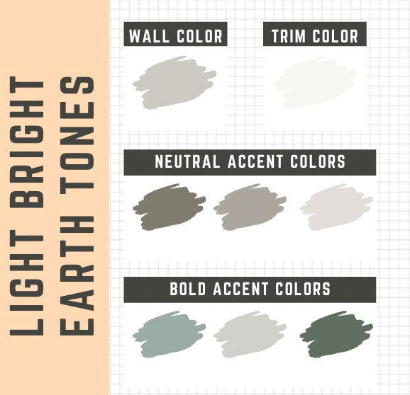 Light & Bright EARTH TONES Whole Home Color Palette - Interior Paint ...