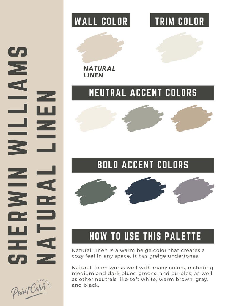 Natural Linen Sherwin Williams Whole Home Color Palette - Interior ...
