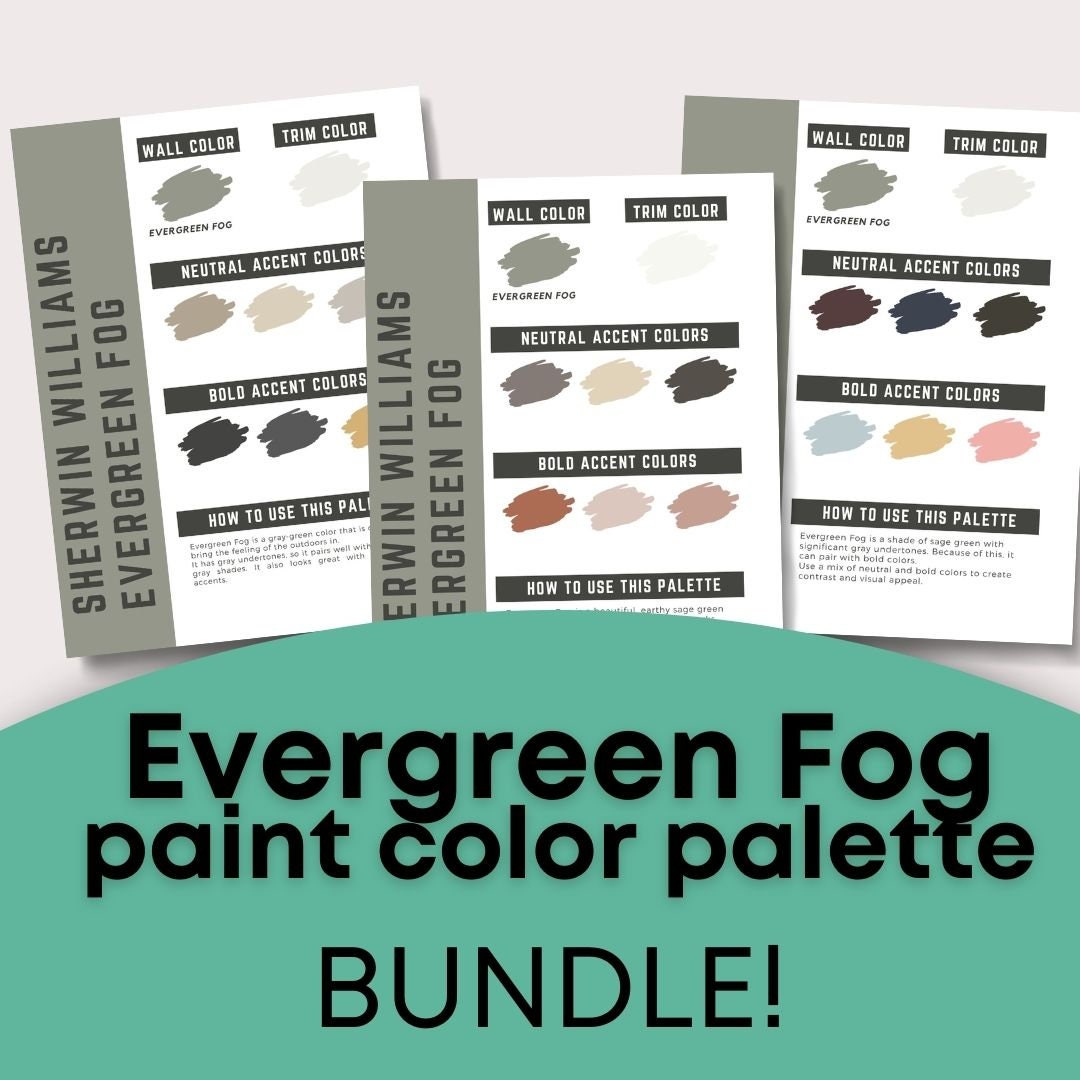 BUNDLE Evergreen Fog Sherwin Williams Whole Home Color Palette ...