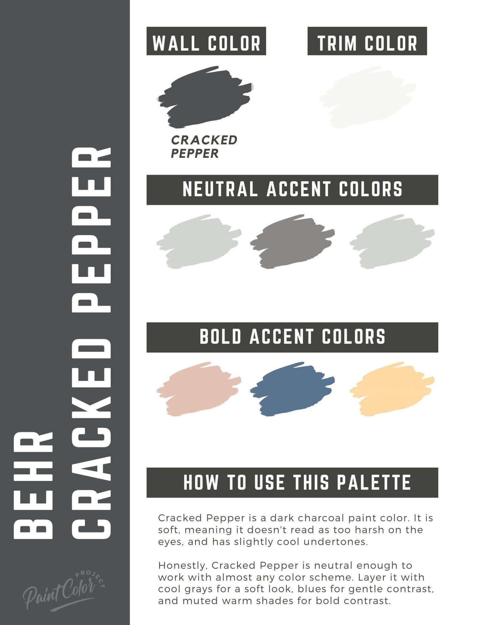 Behr Cracked Pepper Whole Home Color Palette - Interior Paint Palette ...