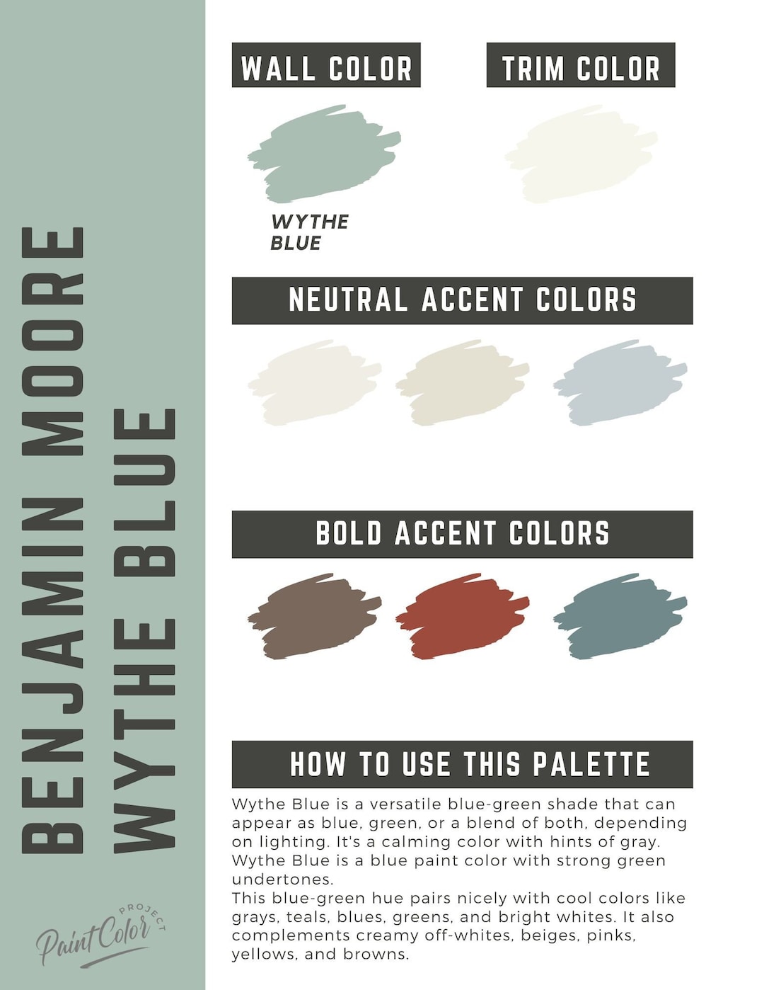 Wythe Blue Benjamin Moore Whole Home Color Palette - Interior Paint ...