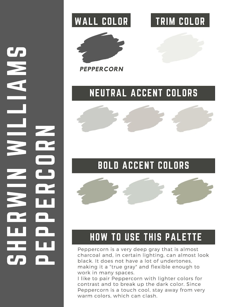 Peppercorn Sherwin Williams Whole Home Color Palette - Interior Paint ...