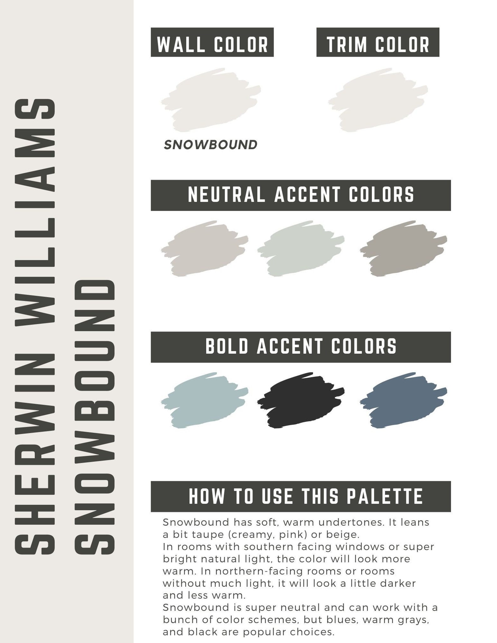 Snowbound Sherwin Williams Whole Home Color Palette - Interior Paint ...