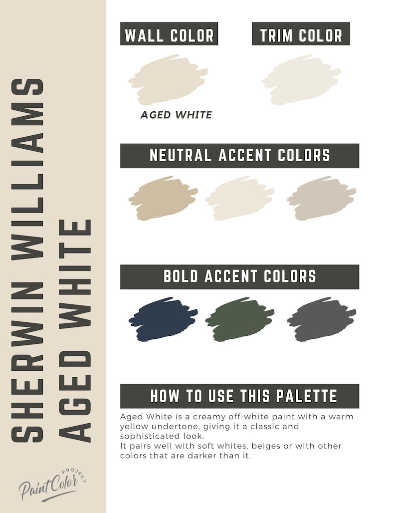 Aged White Sherwin Williams Whole Home Color Palette - Interior Paint ...