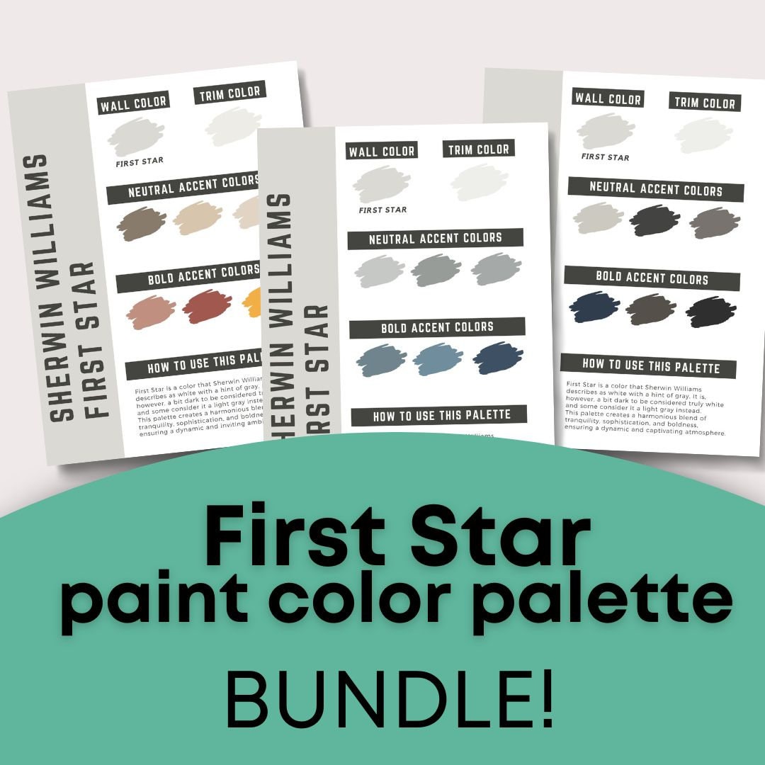 BUNDLE First Star Sherwin Williams Whole Home Color Palette - Interior ...
