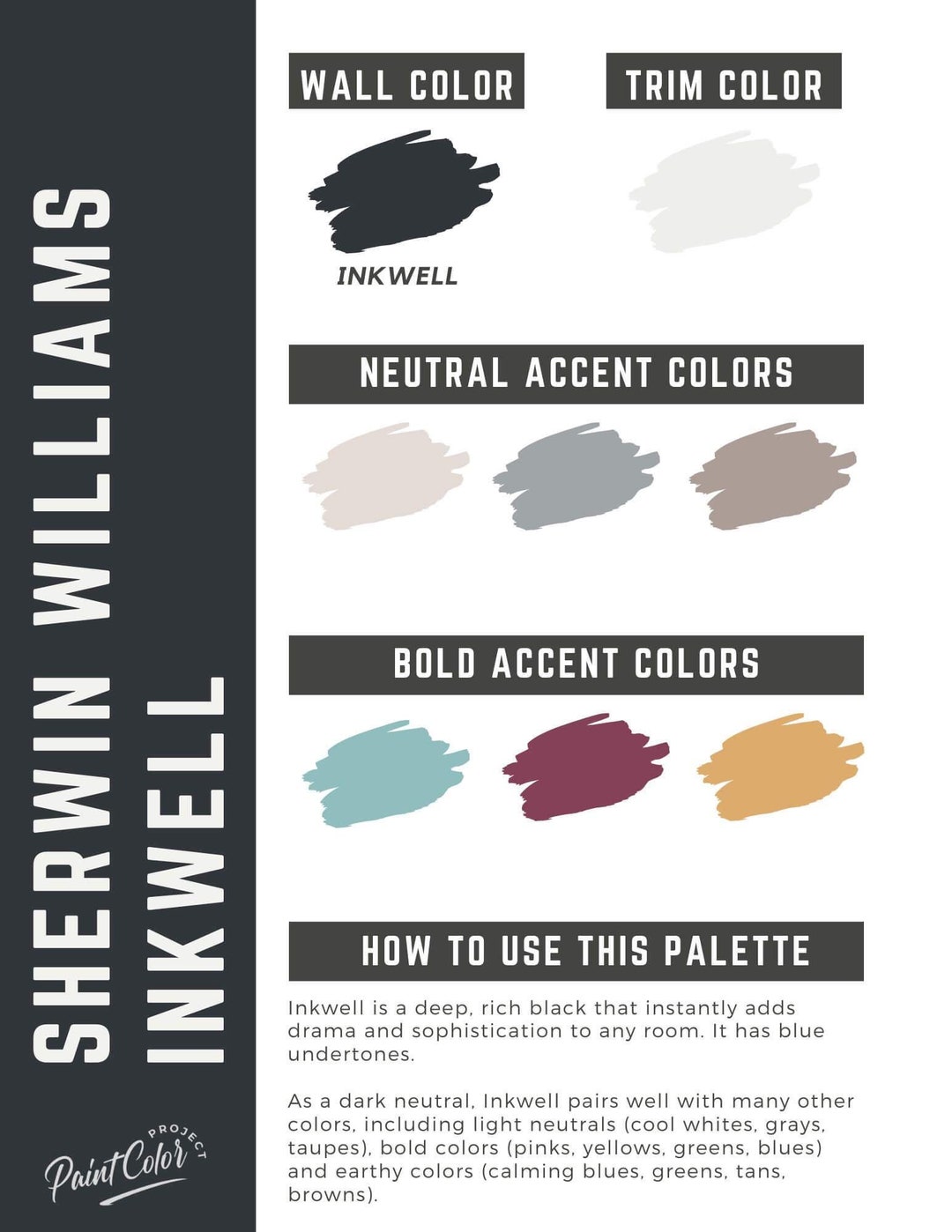Inkwell Sherwin Williams Whole Home Color Palette - Interior Paint ...