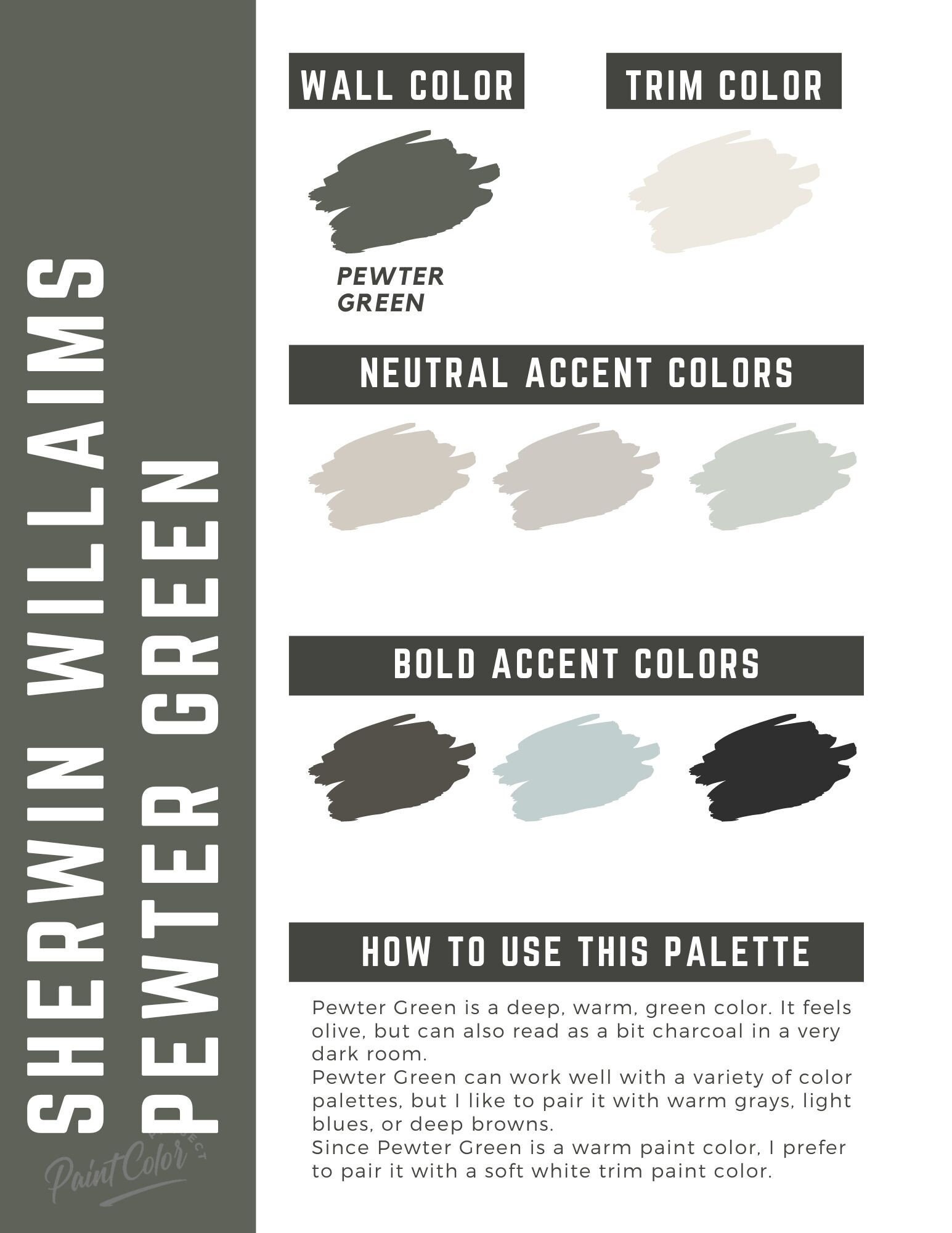 Pewter Green Sherwin Williams Whole Home Color Palette - Interior Paint ...