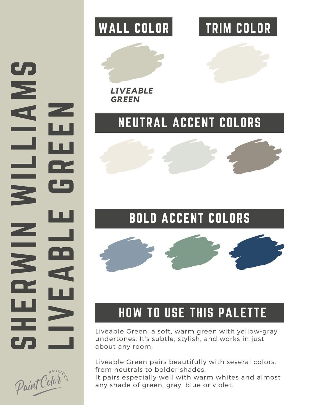 Liveable Green Sherwin Williams Whole Home Color Palette - Interior ...