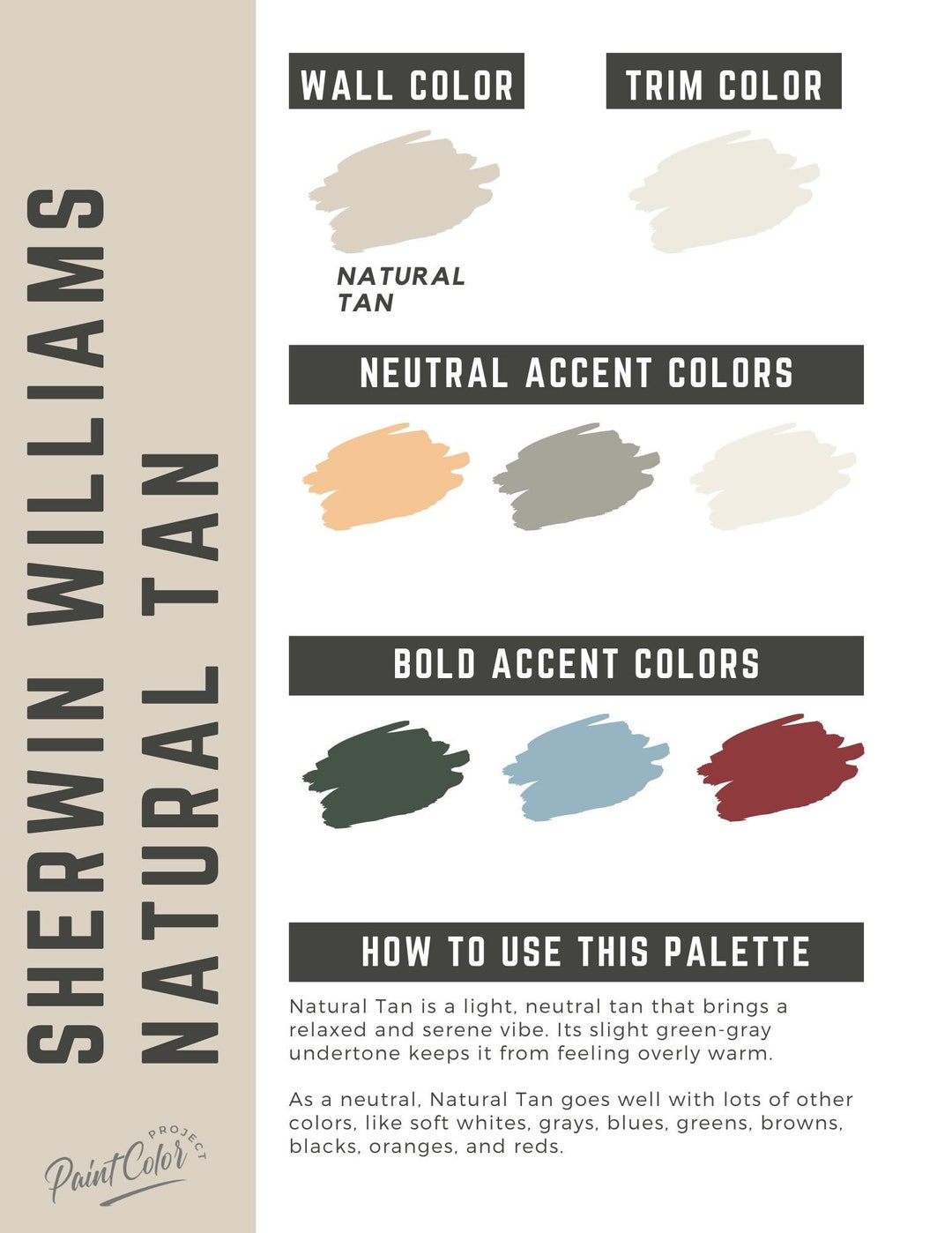 Natural Tan Sherwin Williams Whole Home Color Palette - Interior Paint ...