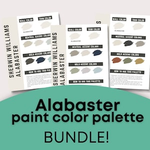 BUNDLE Alabaster Sherwin Williams Whole Home Color Palette - Interior ...