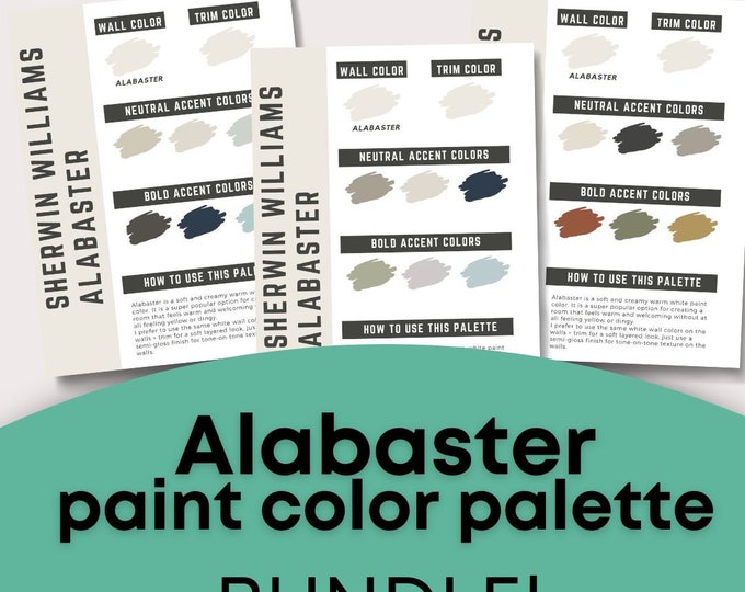 Sherwin Williams Alabaster Color Palette: Whole House Scheme (digital ...