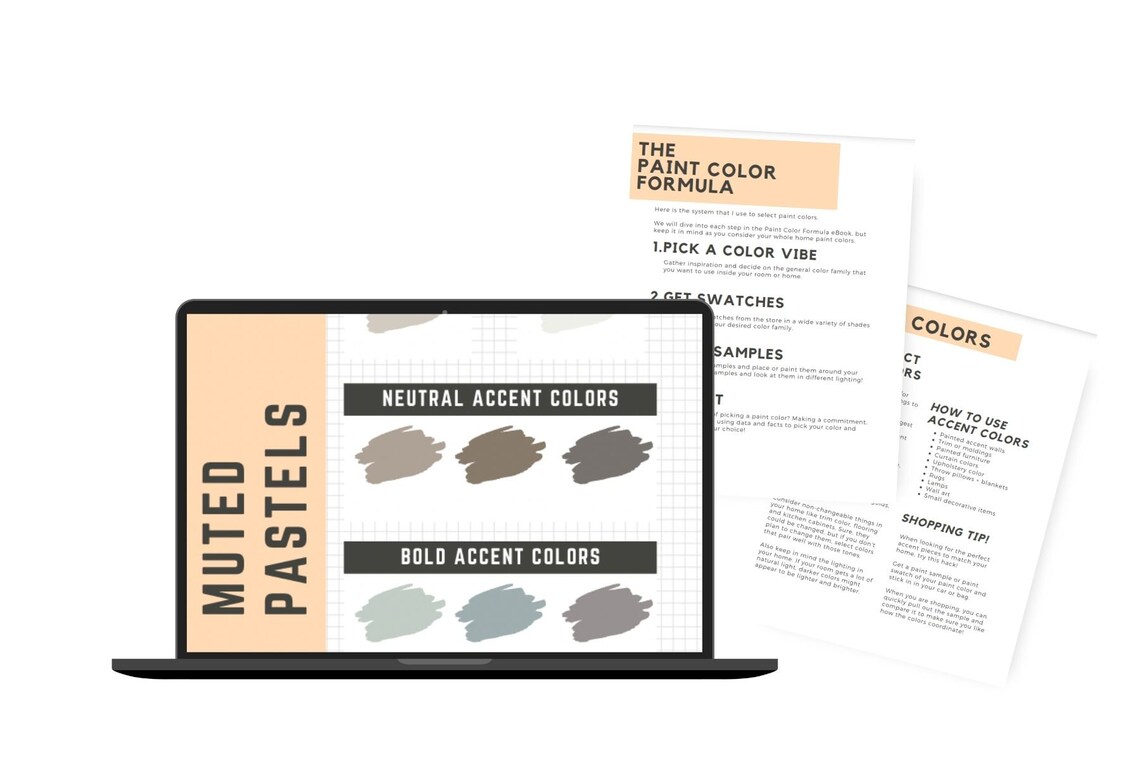 Muted Pastels Whole Home Color Palette - Interior Paint Palette - Etsy