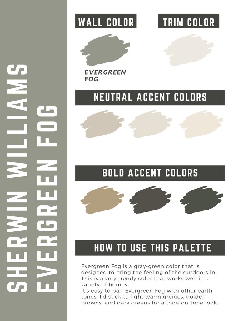 Evergreen Fog Sherwin Williams Whole Home Color Palette - Interior ...