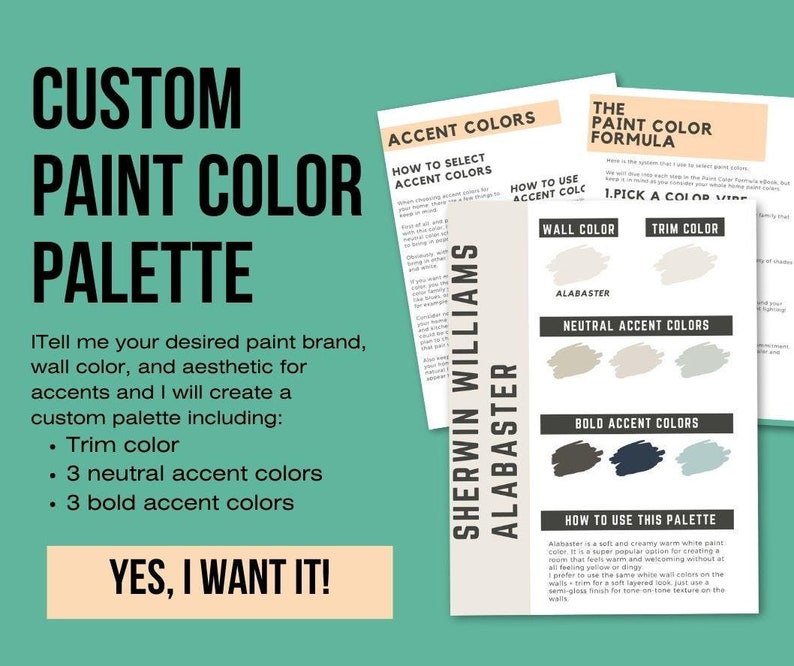 Custom Whole Home Color Palette - Interior Paint Palette - Etsy