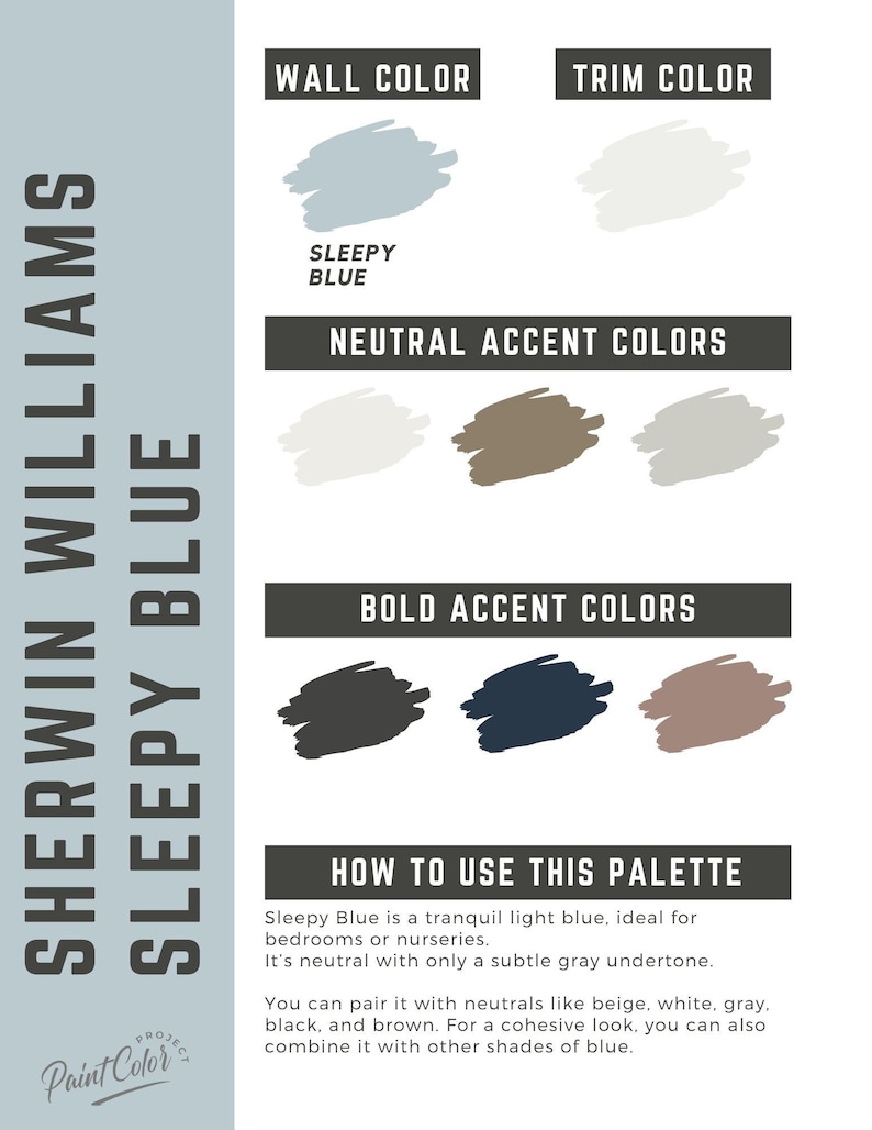 Sleepy Blue Sherwin Williams Whole Home Color Palette - Interior Paint ...