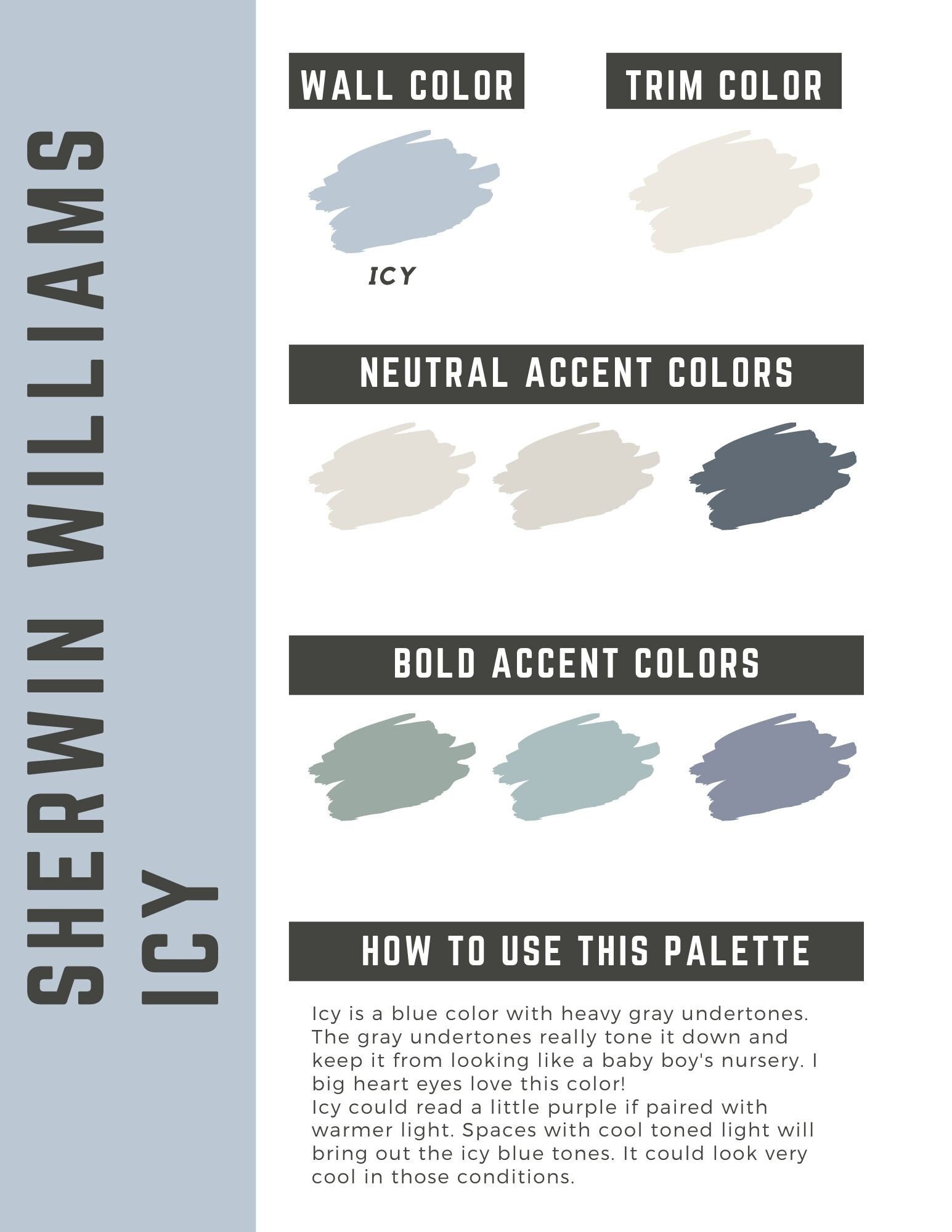 Icy Sherwin Williams Whole Home Color Palette - Interior Paint Palette ...