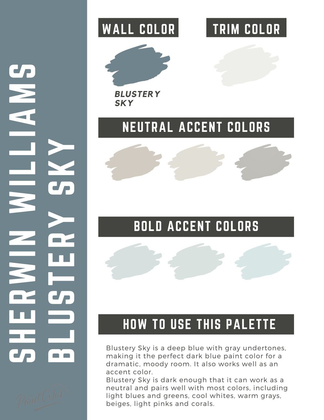 Blustery Sky Sherwin Williams Whole Home Color Palette - Interior Paint ...