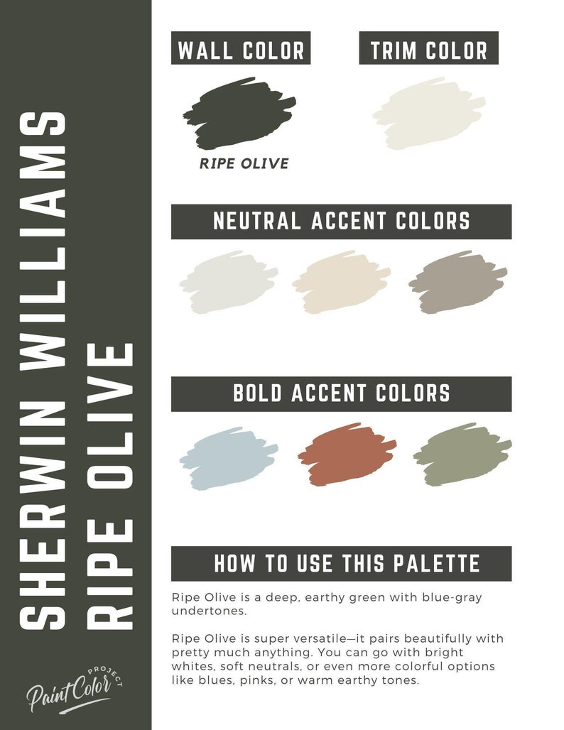 Ripe Olive Sherwin Williams Whole Home Color Palette - Interior Paint ...