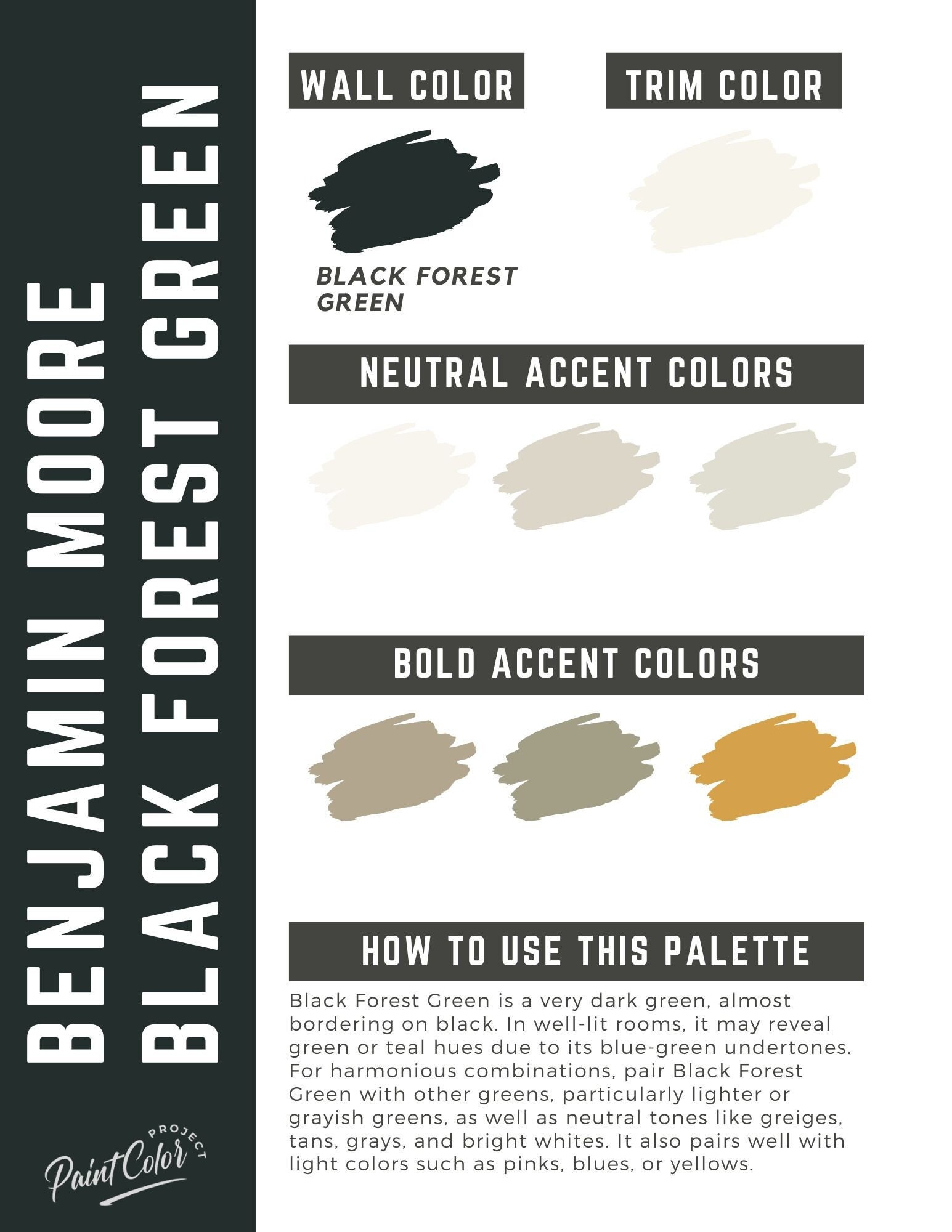 Black Forest Green Benjamin Moore Whole Home Color Palette - Interior ...