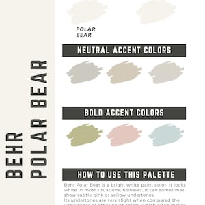 Behr Polar Bear Whole Home Color Palette - Interior Paint Palette - Etsy