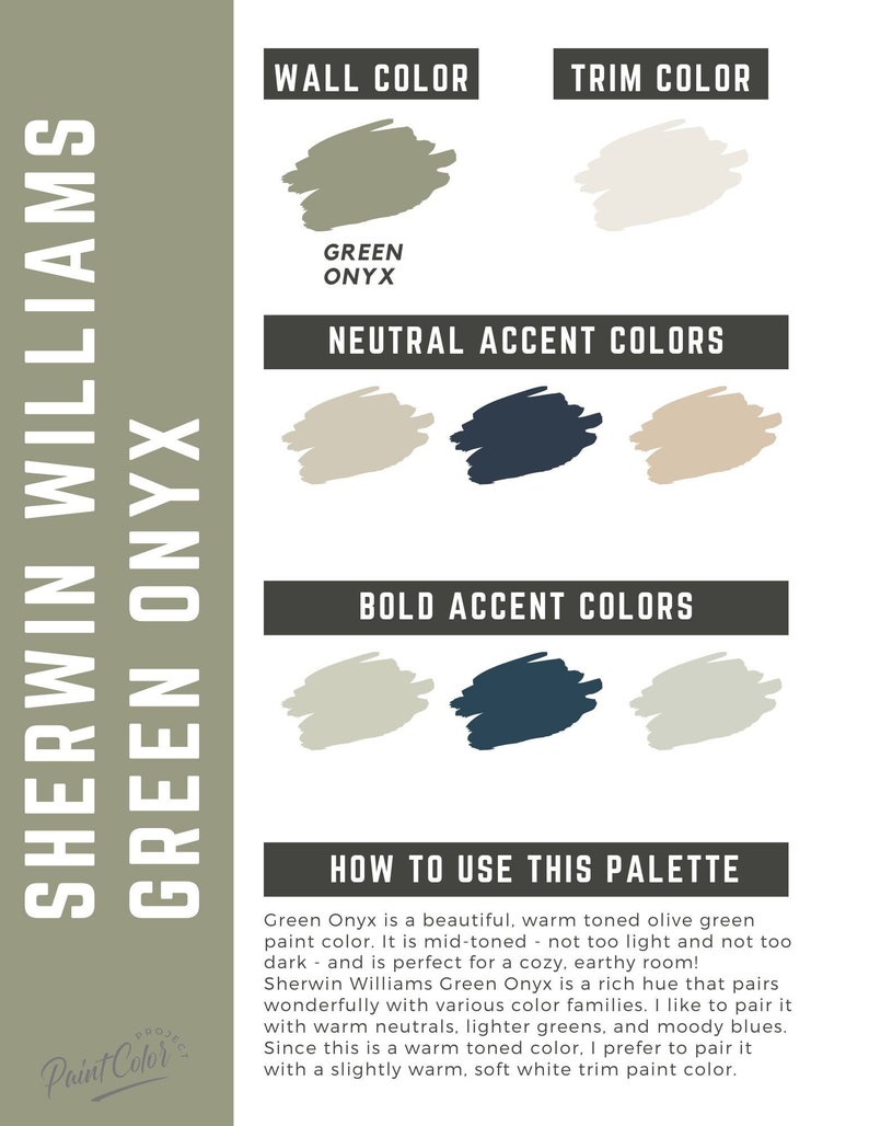 Green Onyx Sherwin Williams Whole Home Color Palette - Interior Paint ...