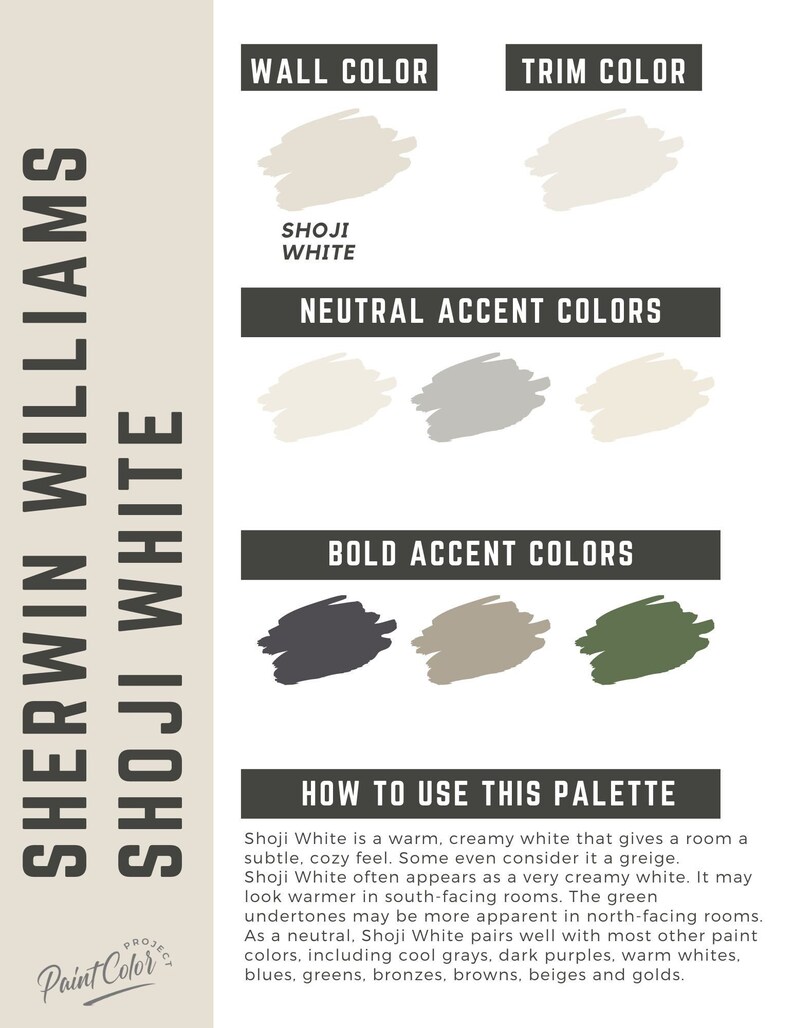 Shoji White Sherwin Williams Whole Home Color Palette - Interior Paint ...
