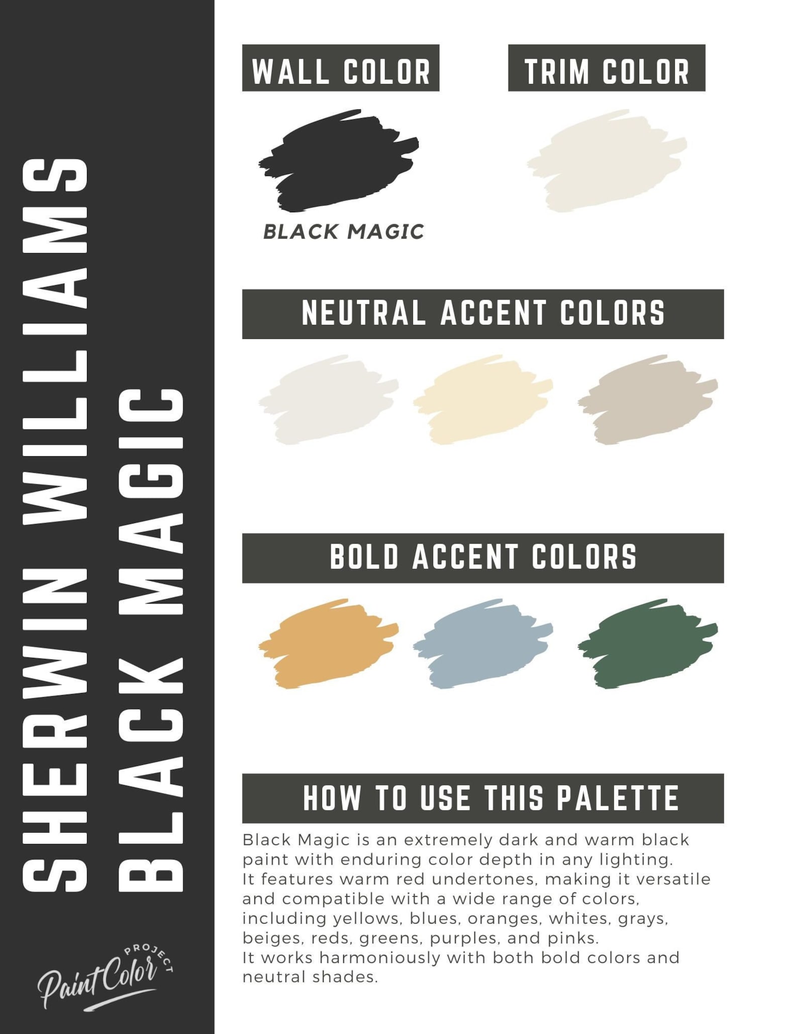 Black Magic Sherwin Williams Whole Home Color Palette - Interior Paint ...